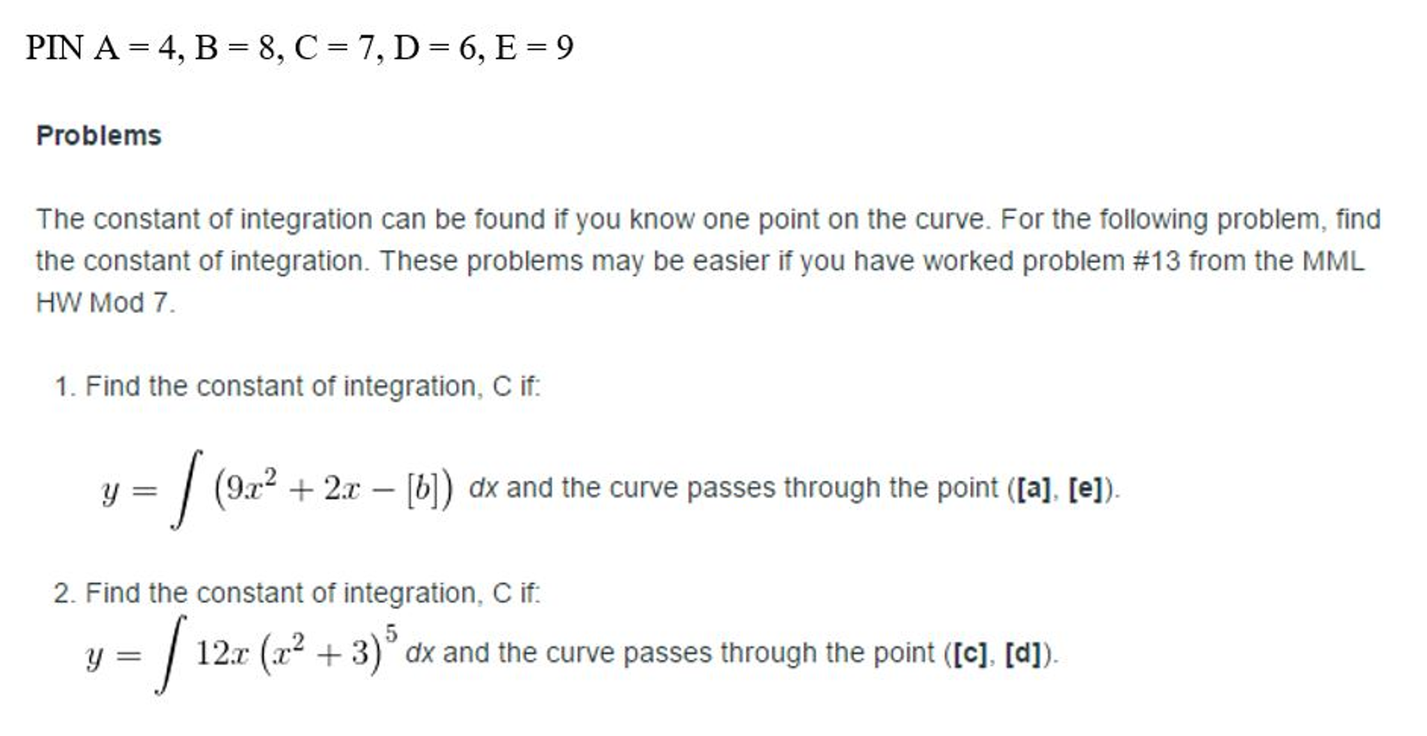 Solved The constant of integration can be found if you Know | Chegg.com