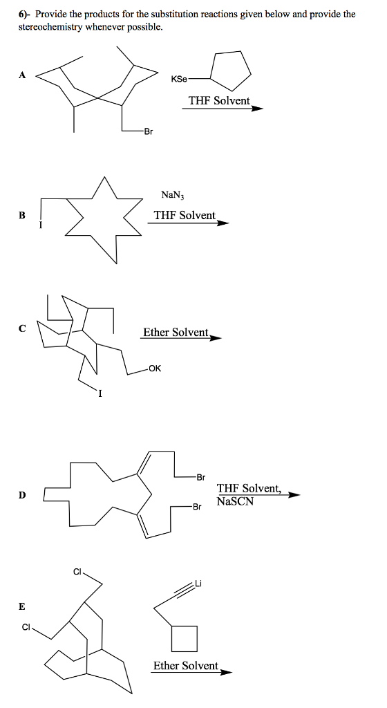 Solved Provide the products for the substitution reactions | Chegg.com