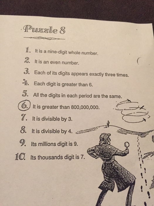 Solved It is a nine-digit whole number. It is an even | Chegg.com