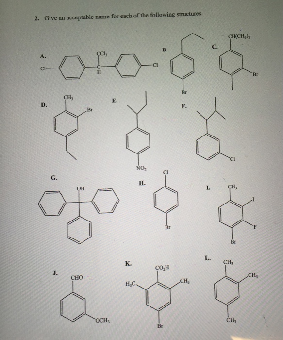 Solved Give an acceptable name for each of the following | Chegg.com