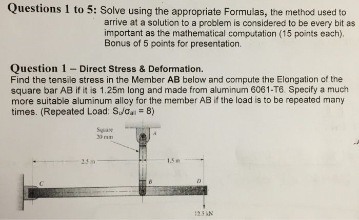 Solved Solve using the appropriate Formulas, the method used | Chegg.com
