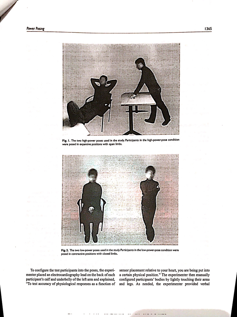 SOENCE Power Posing: Brief Nonverbal Displays Affect | Chegg.com