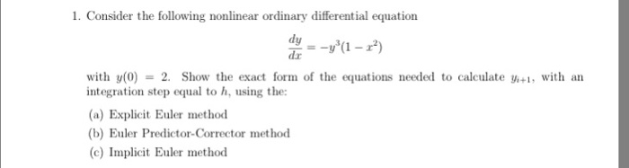 Solved Consider the following nonlinear ordinary | Chegg.com