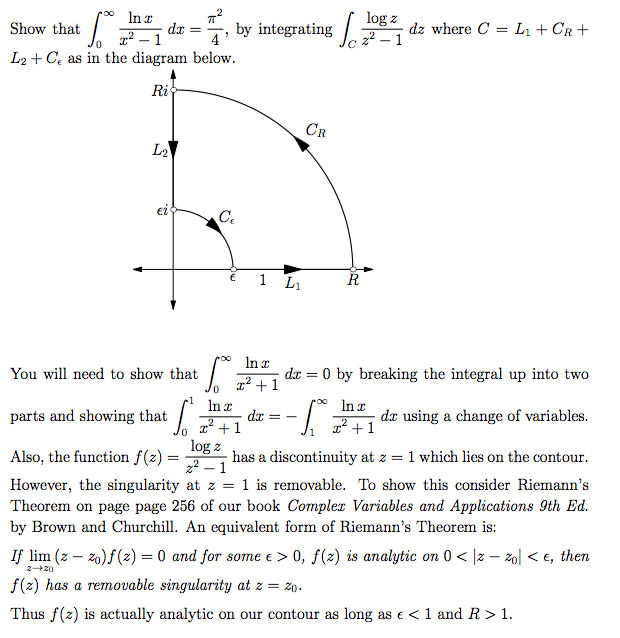 Solved Show that integral^infinity_0 ln x/x^2 - 1 dx = | Chegg.com