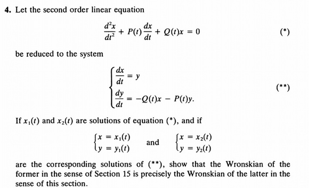 Solved Let The Second Order Linear Equation D 2x dt 2 Chegg