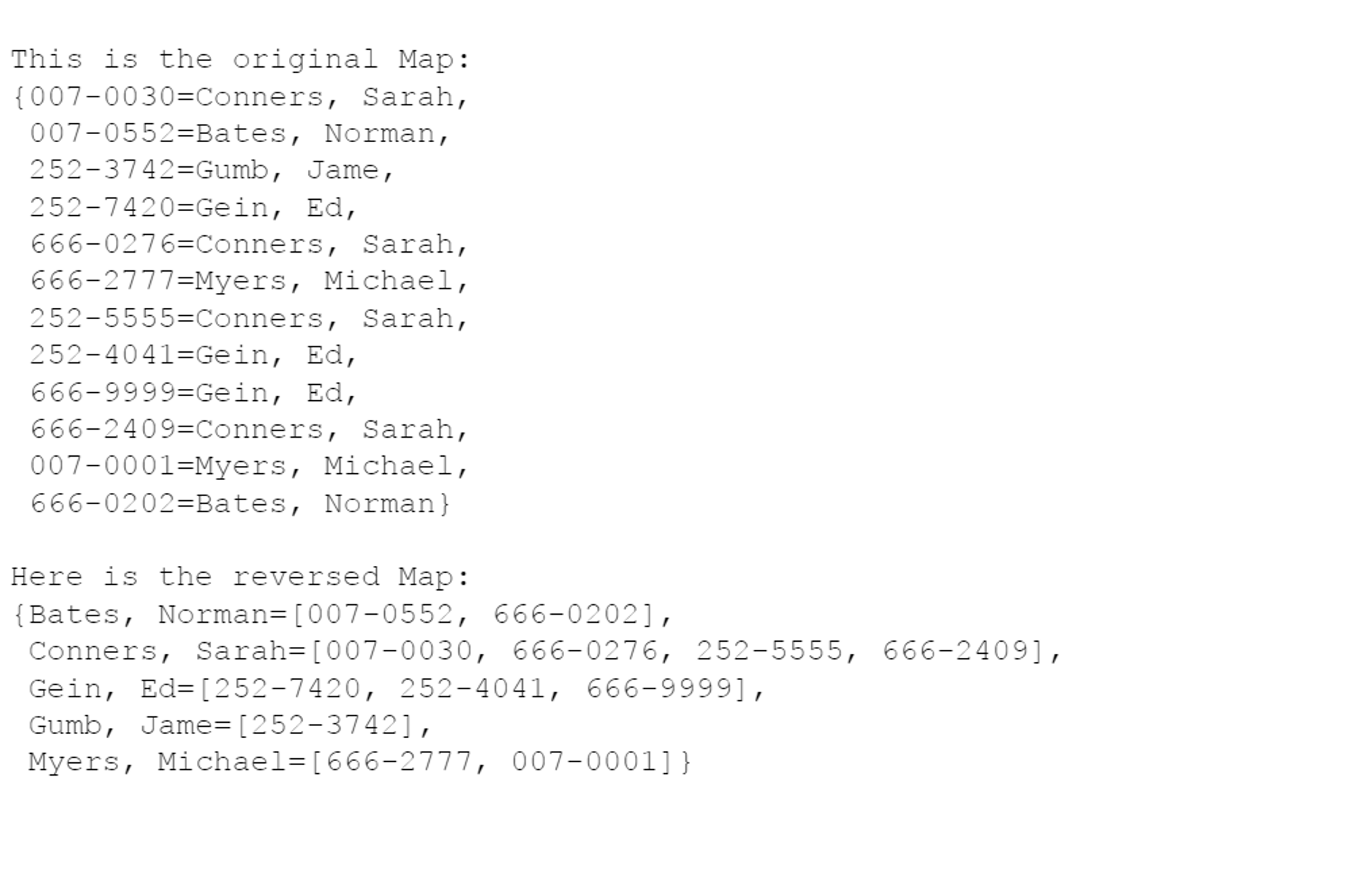 Solved Write a method called reverse that accepts a map from | Chegg.com
