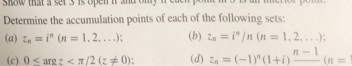 Solved Determine the accumulation points of each of the | Chegg.com
