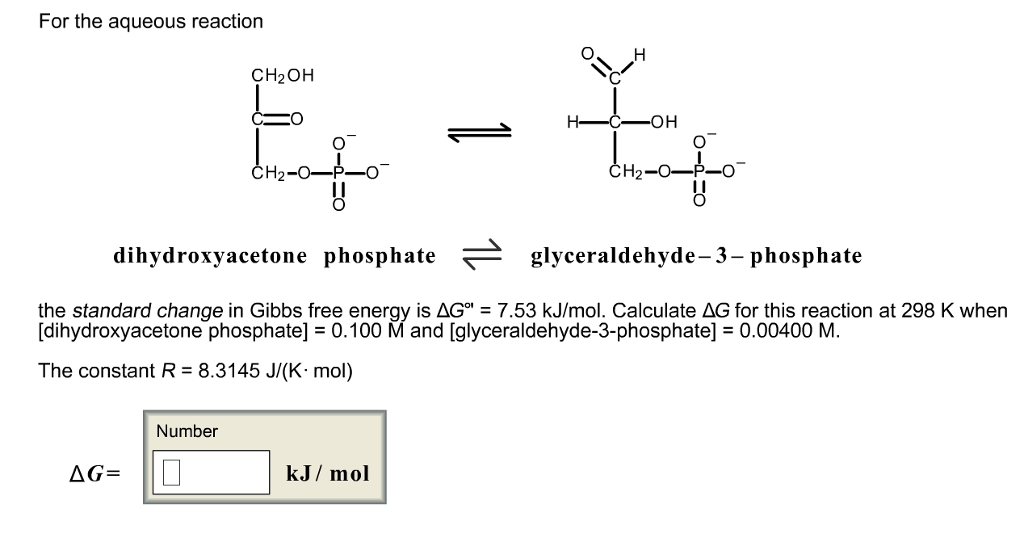 Solved For the aqueous reaction CH2OH 2 dihydroxyacetone | Chegg.com