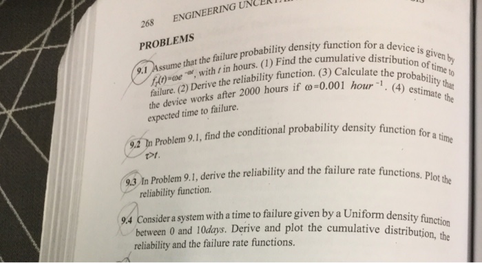Solved Assume that the failure probability density function | Chegg.com