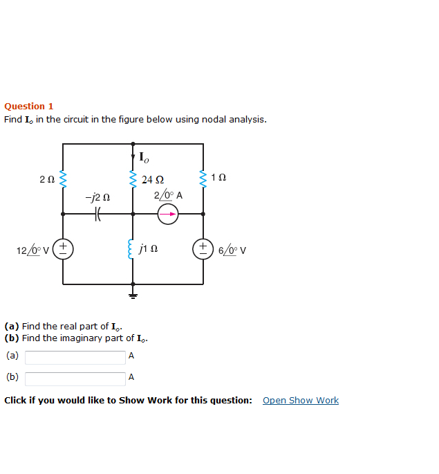 Solved Question 1 Find Lo in the circuit in the figure below | Chegg.com