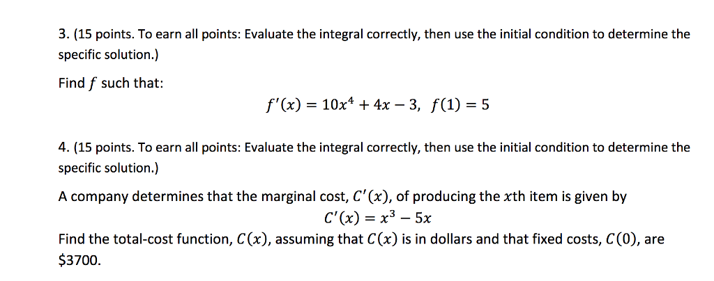 Solved 3. (15 points. To earn all points: Evaluate the | Chegg.com