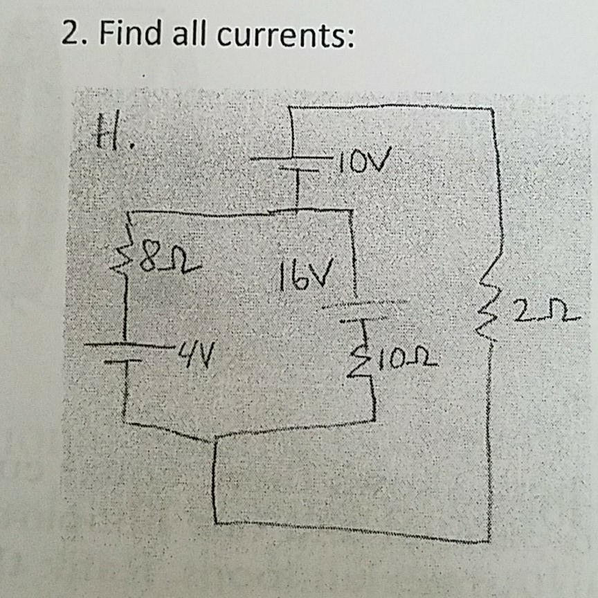 Solved 2. Find all currents: 100 | Chegg.com