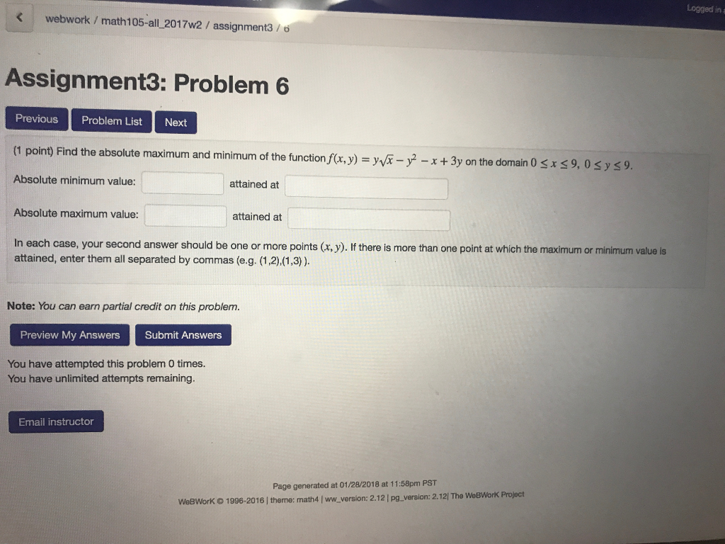 Solved Logged in webwork / math105-all_2017w2 / assignment3 | Chegg.com
