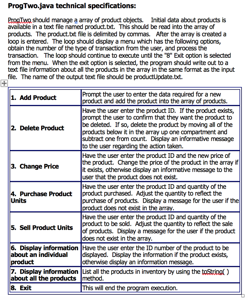 Solved You must have these three classes and they must work | Chegg.com