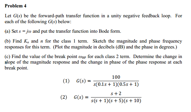 Solved Let Gs Be The Forward Path Transfer Function In A
