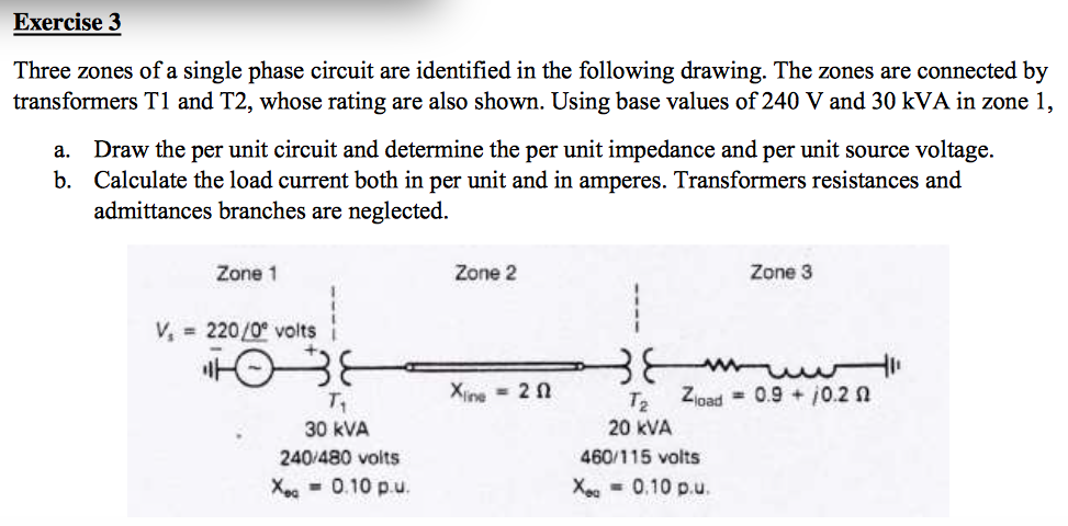 Solved Three zones of a single phase circuit are identified | Chegg.com