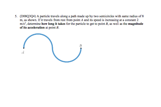 Solved A particle travels along a path made up by two | Chegg.com