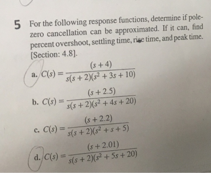 Solved For the following response functions, determine if | Chegg.com