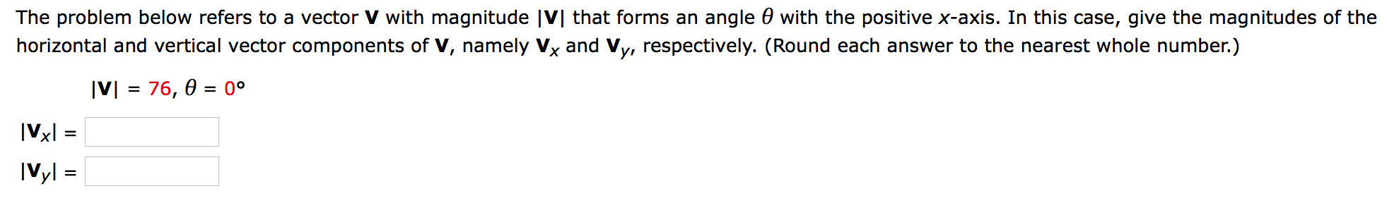 Solved The problem below refers to a vector V with magnitude | Chegg.com