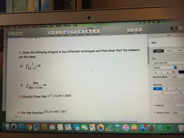 Solved ges File Edit Insert Format Amange View Share Window | Chegg.com