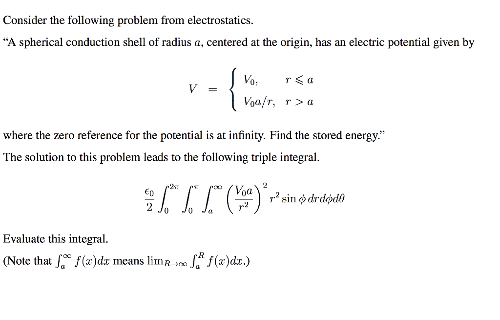 Solved Consider the following problem from electrostatics. | Chegg.com
