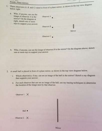 Solved 1. Three observers (A, B, and C) stand in front of a | Chegg.com