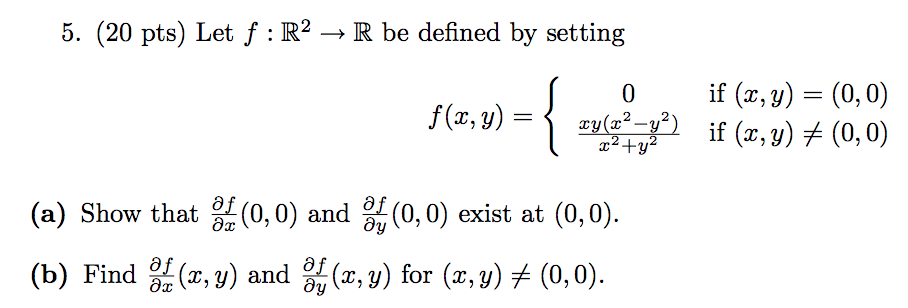 Solved Let f: R^2 rightarrow R be defined by setting f(x, y) | Chegg.com