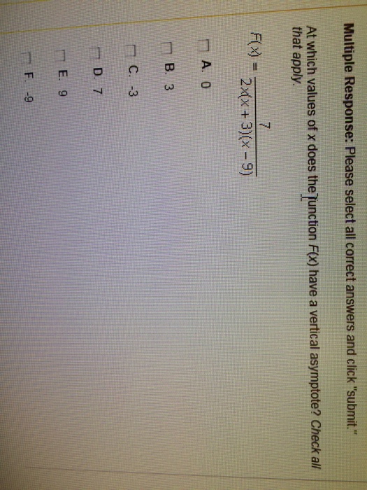 Solved At which values of x does the function F(x) have a | Chegg.com