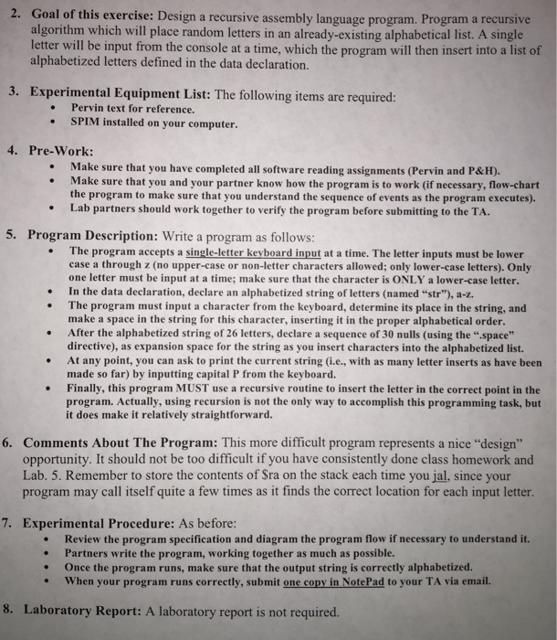 Solved Goal of this exercise: Design a recursive assembly | Chegg.com