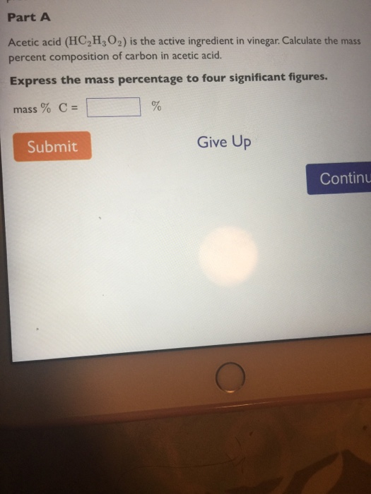 Solved Acetic acid (HC_2H_3O_2) is the active ingredient in | Chegg.com