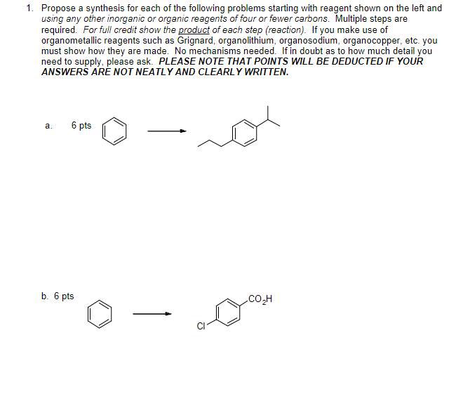 Solved 1. Propose a synthesis for each of the following | Chegg.com