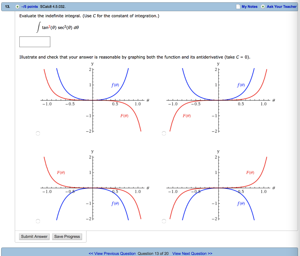 Solved Evaluate the indefinite integral. (Use C for the | Chegg.com