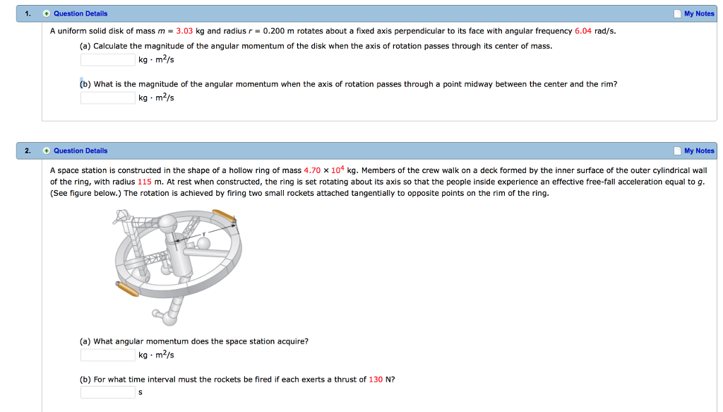 Solved A uniform solid disk of mass m = 3.03 kg and radius r | Chegg.com