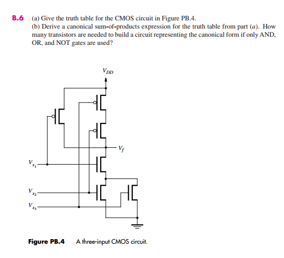 Solved Give the truth table for the CMOS circuit in Figure | Chegg.com
