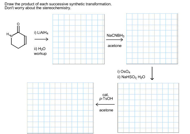 Solved Draw the product of each successive synthetic | Chegg.com