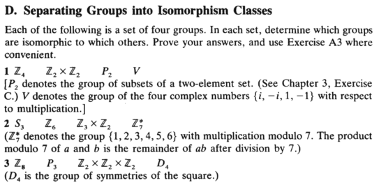 Solved Separating Groups into Isomorphism Classes Each of | Chegg.com