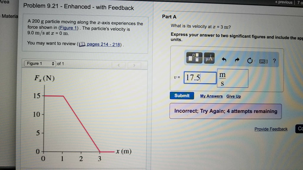 Solved A 200 g particle moving along the x-axis experiences | Chegg.com