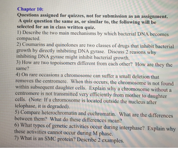 Solved Genetics Chapter # 10 Chromosome Organization and | Chegg.com