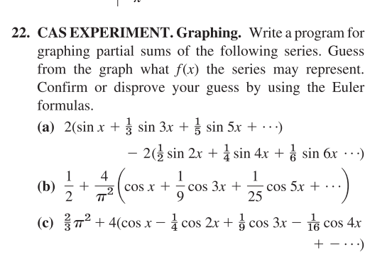 22. CAS EXPERIMENT. Graphing. Write a program for | Chegg.com