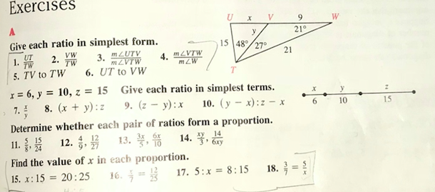 Solved Exercises Give each ratio in simplest form. 5. TV to | Chegg.com