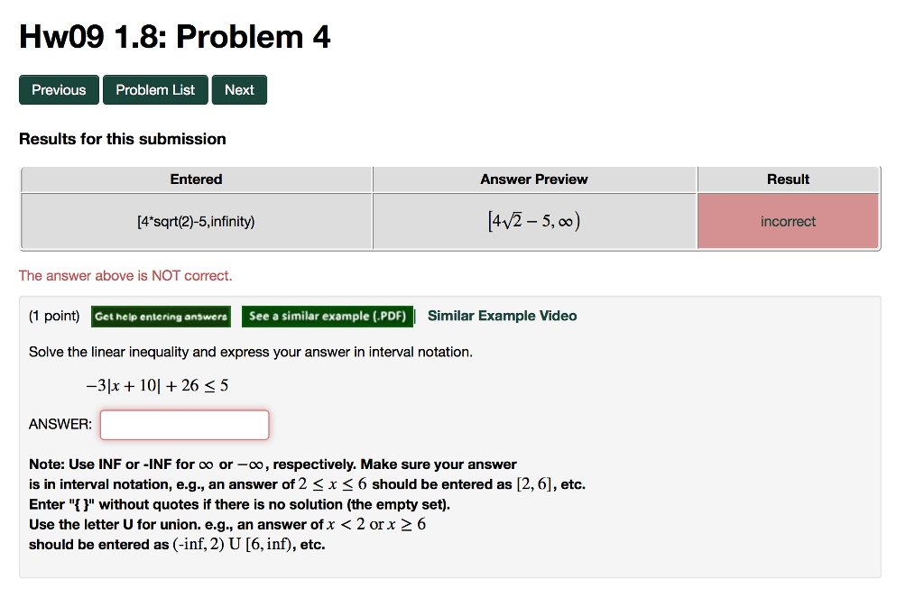 Solved Hw09 1 8 Problem 4 Previous Problem List Next
