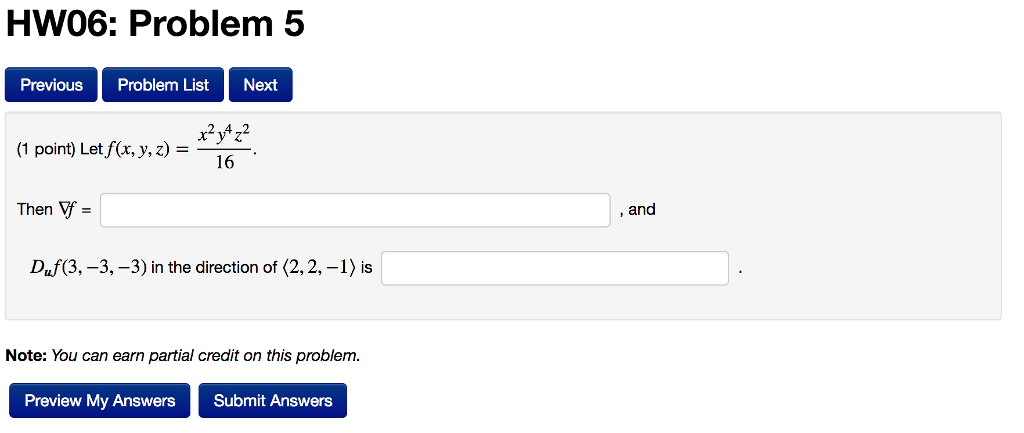 Solved HW06: Problem 5 Previous Problem List Next (1 point) | Chegg.com