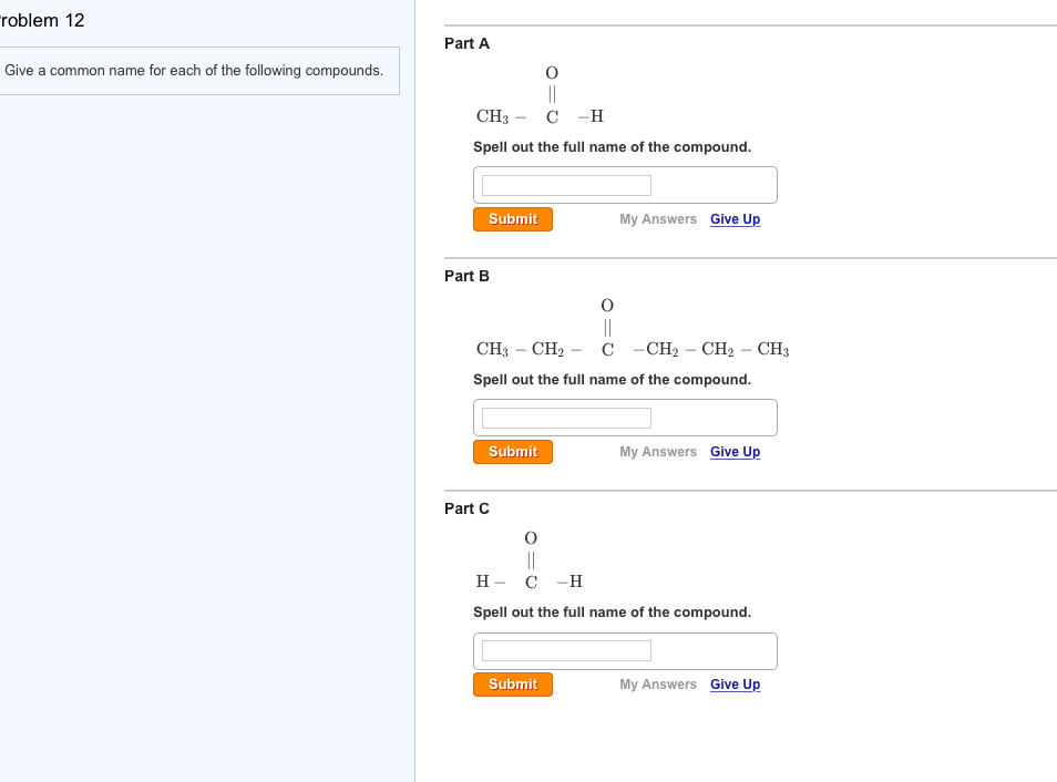 Solved Give a common name for each of the following | Chegg.com