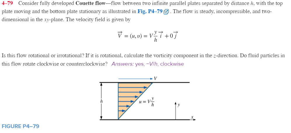 Solved 4-79 Consider fully developed Couette flow-flow | Chegg.com