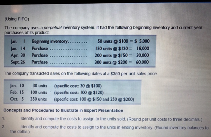 Solved The company uses a perpetual inventory system. It had | Chegg.com