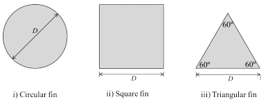 Solved Consider constant cross sectional area fins with | Chegg.com