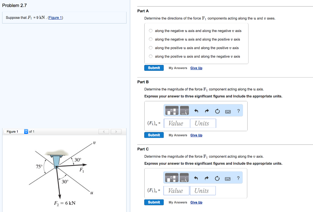 Solved Problem 2.4 Part A The vertical force F acts downward | Chegg.com