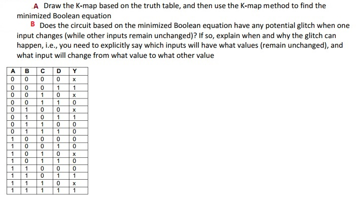 Solved A Draw the K-map based on the truth table, and then | Chegg.com