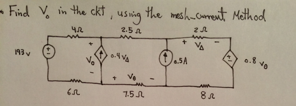 Solved Find V_o in the ckt, using the mesh-current method | Chegg.com