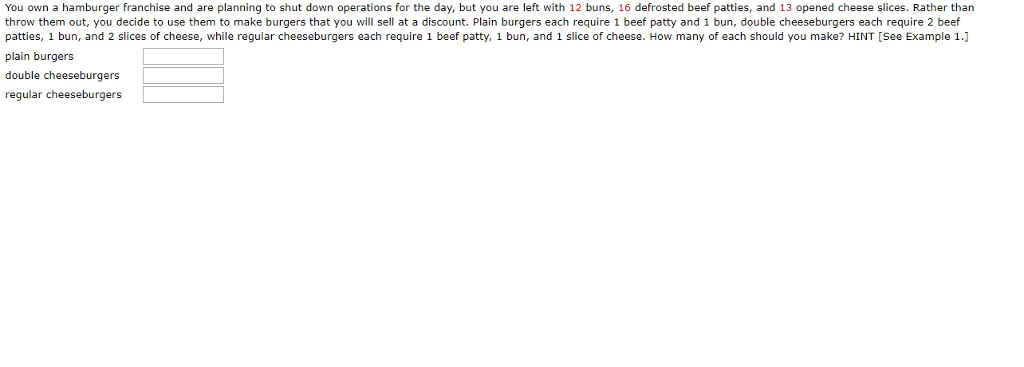 Solved You own a hamburger franchise and are planning to | Chegg.com